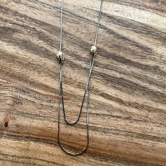 Vintage | Jewelry | Vintage Adjustable Sliding Necklace Wgold Beads ...